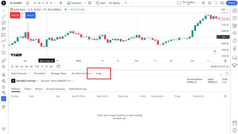 How to place a trade on TradingView? | BlackBull Markets